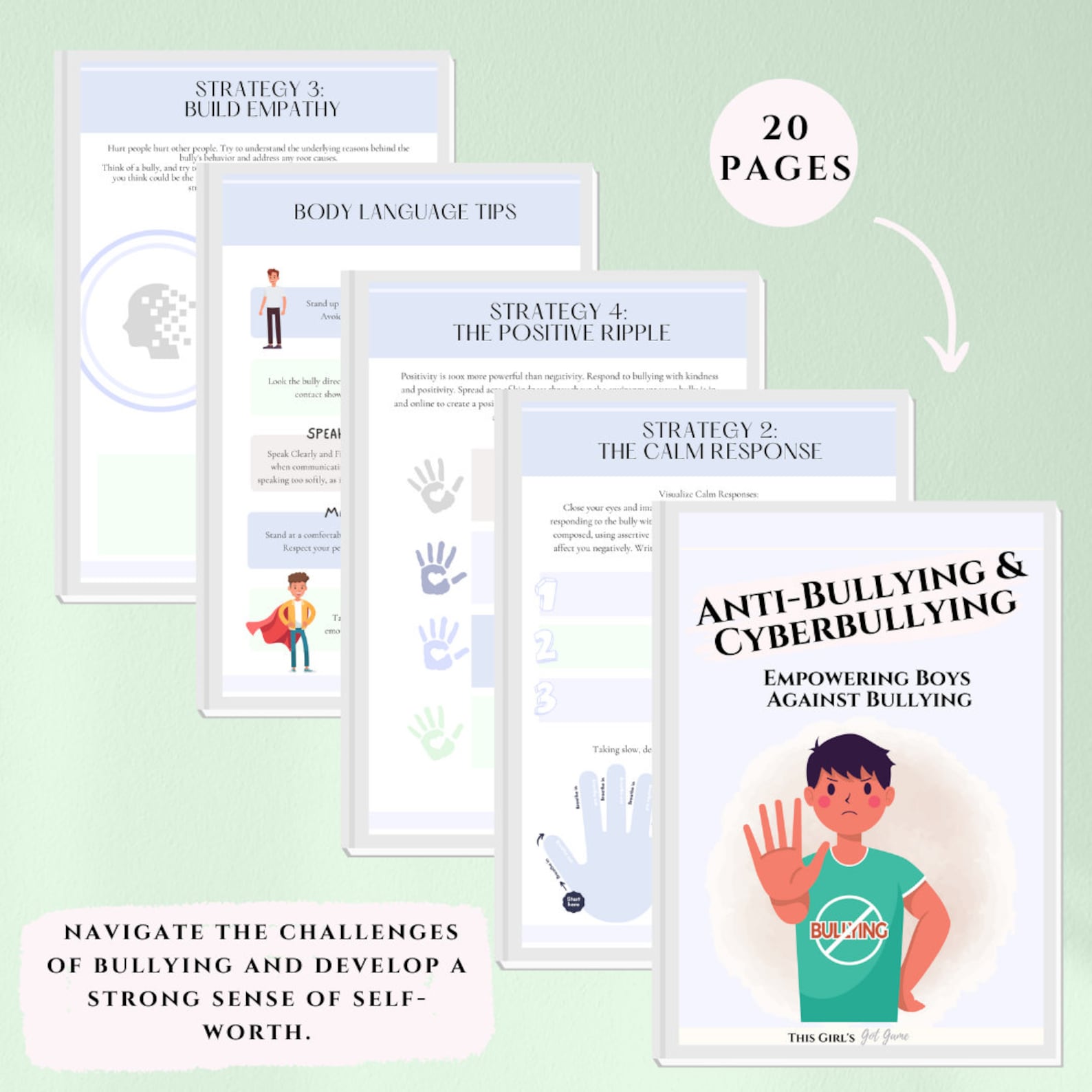 Teen Boy Bundle Coping Skills Teen Gift Digital Journals Kids Worksheet ...