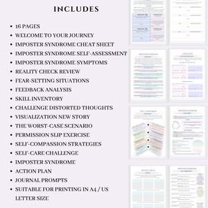 Imposter Syndrome Therapy Worksheets Acceptance and Commitment Journal ...