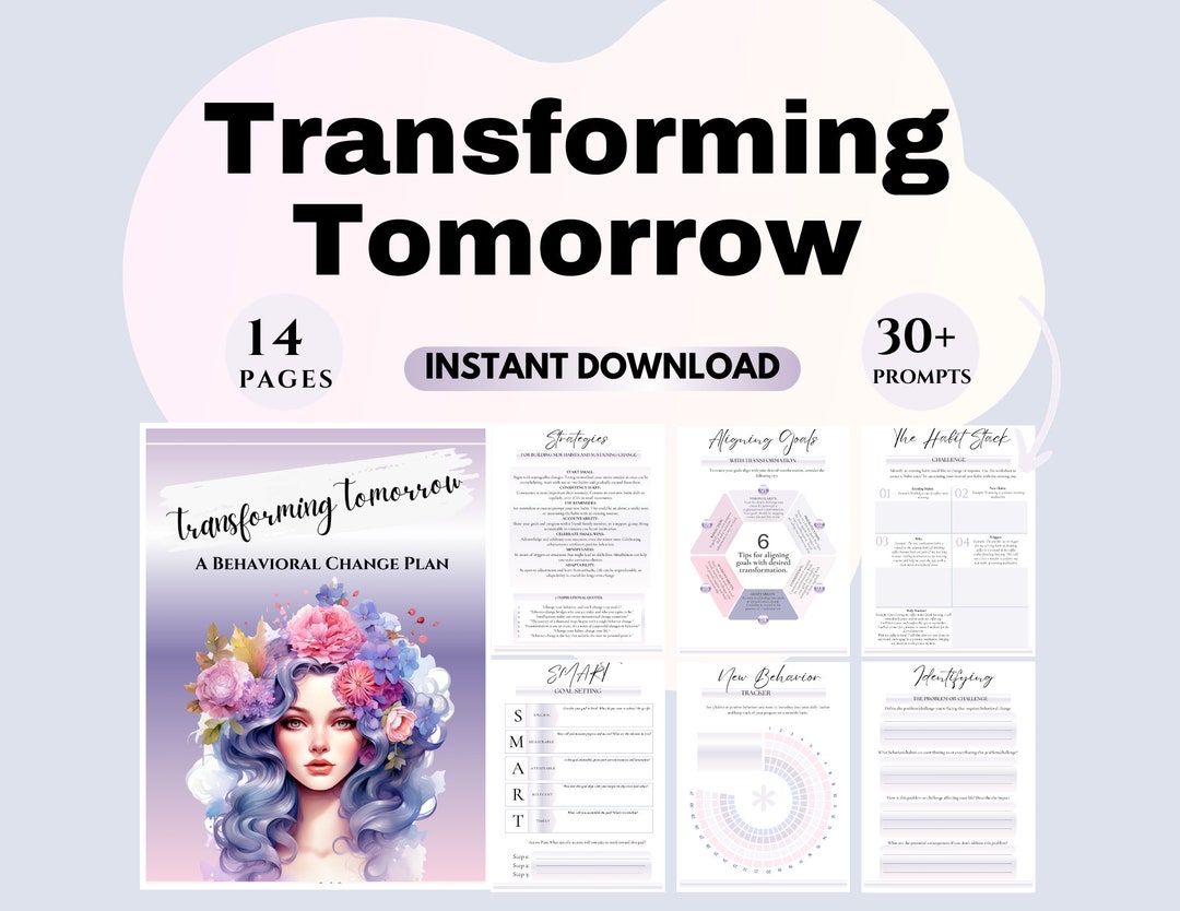 Behavioral Change Workbook: SMART Goals, Self-reflection (digital ...