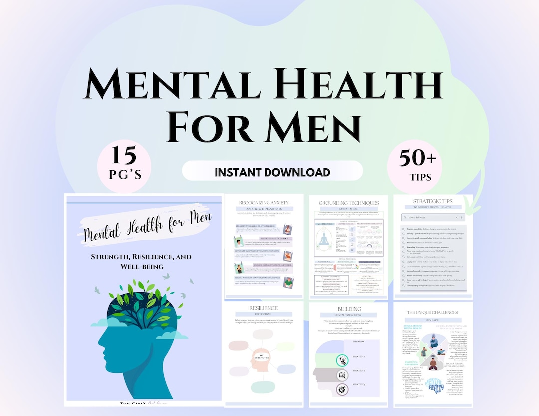 Men's Mental Health Worksheets Therapy Aid Mindfulness Exercises CBT ...