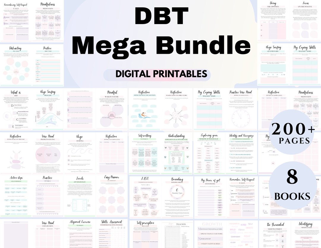 DBT Bundle Dialectical Behavior Therapy Techniques DBT Skills Therapy Workbooks DBT Self Guided ...