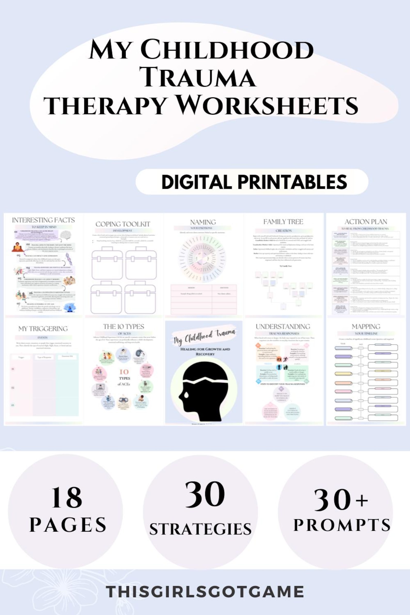 Childhood Trauma Therapy Worksheets Trauma Healing Exercises for ...
