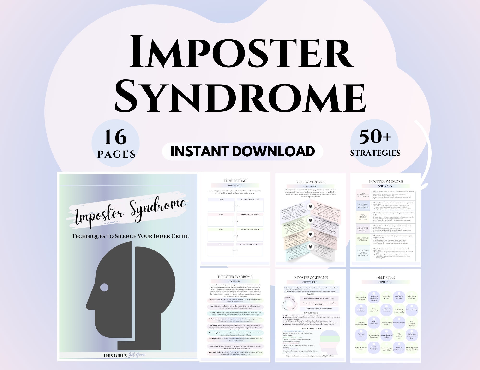 Imposter Syndrome Therapy Worksheets Acceptance and Commitment Journal ...