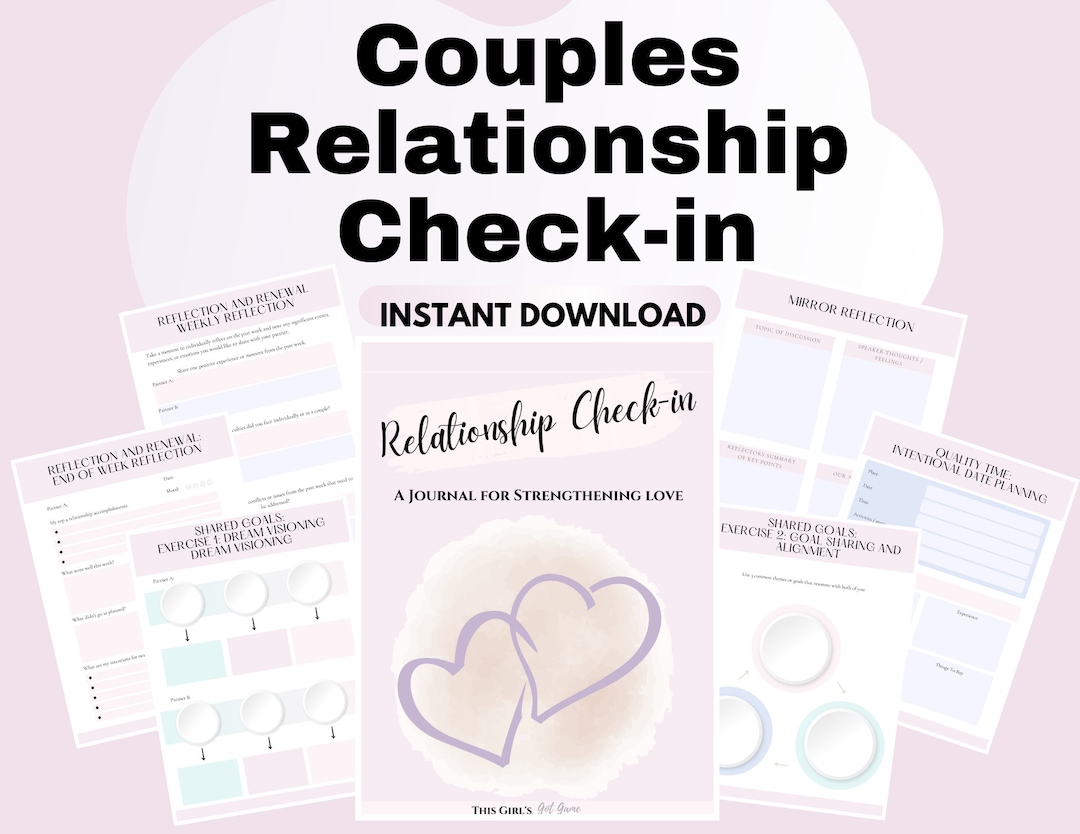 Couples Relationship Check in Therapy Tools Therapy Worksheets Weekly ...