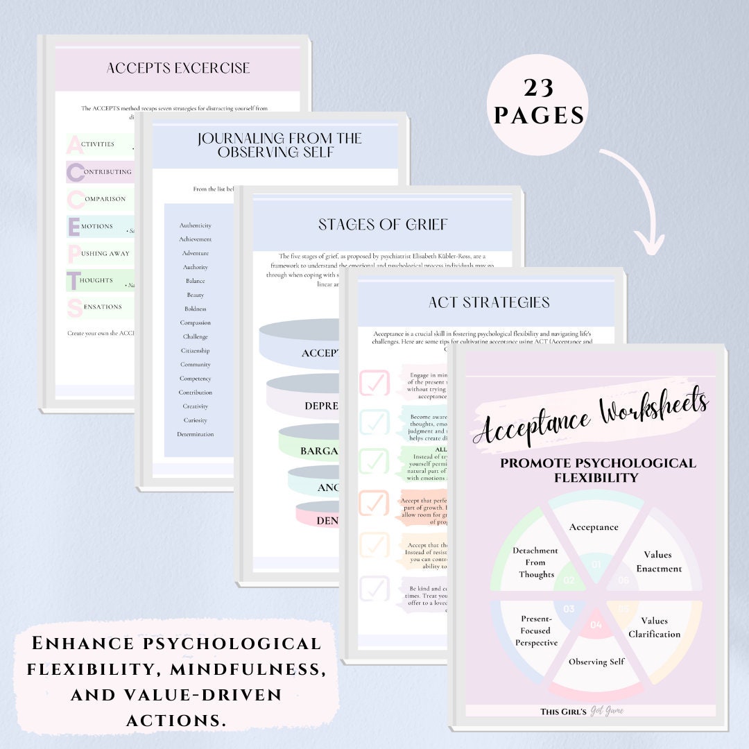 Shame Bundle Acceptance and Commitment Therapy Journal Emotional ...