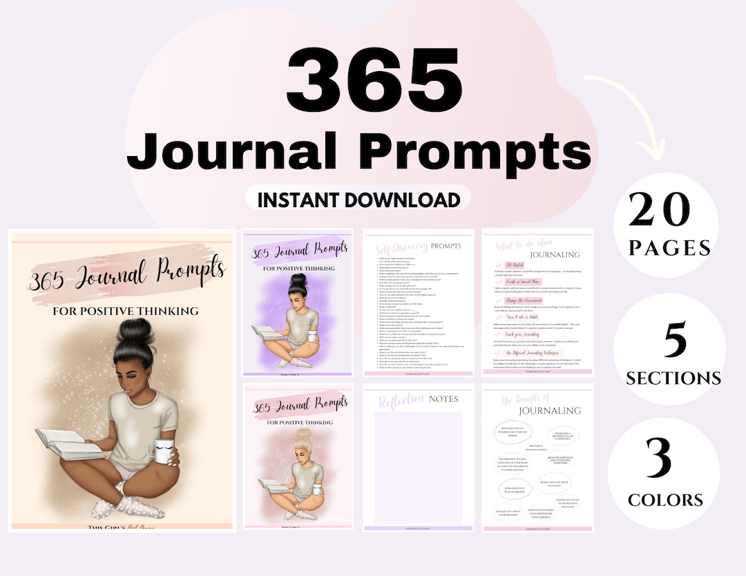 365 Journal Prompts for Beginners Deep Thought Prompts Mental Health ...