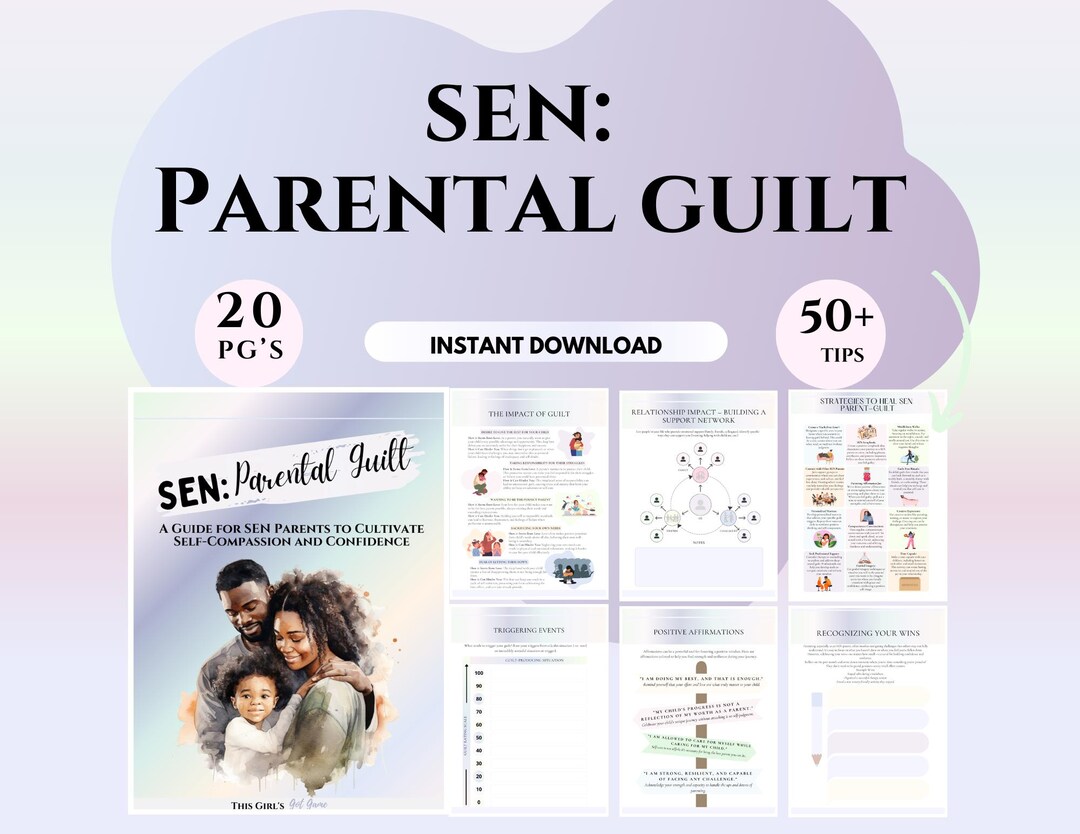 SEN Parent Guilt Worksheets Caregiver Support Tools Coping Strategies ...