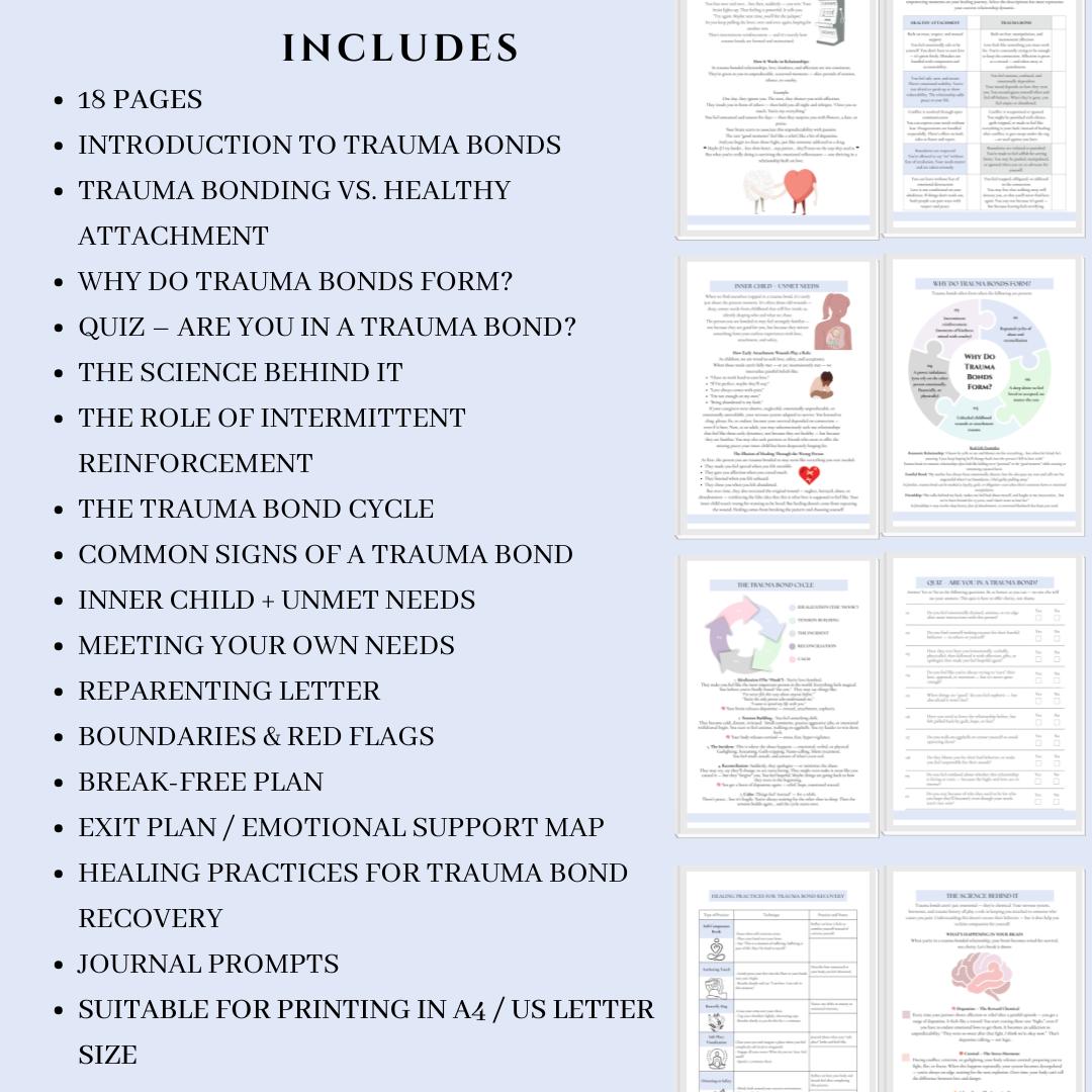 Trauma Bonds Therapy Worksheets Healthy Vs Unhealthy Relationship ...