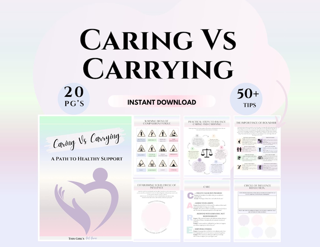 Caring Vs Carrying Emotional Burden Workbook Self‑worth Boundaries ...