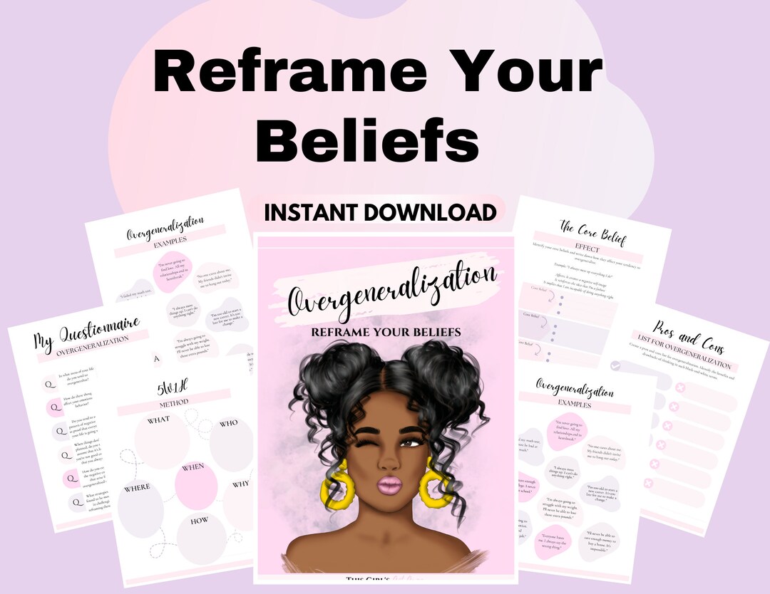 Overgeneralization Worksheets Cognitive Distortion Journal Mental ...