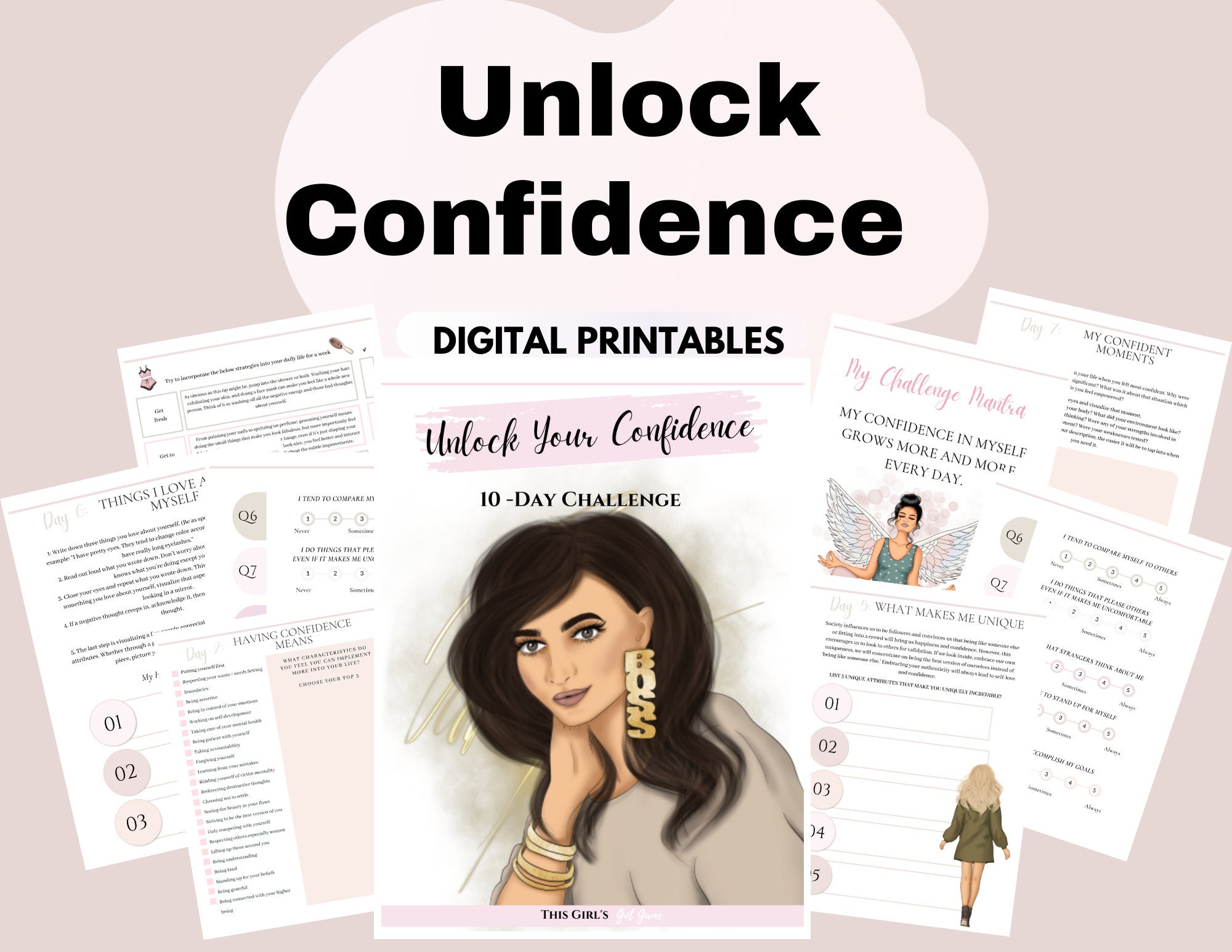 Unlock Your Confidence 10 Day Workbook Journal Confidence - Etsy