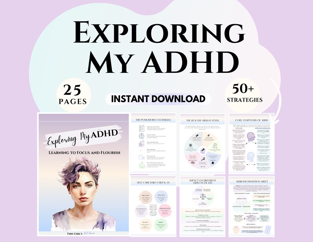 ADHD Therapy Workbook ADHD Worksheets Coping Strategies Stress ...