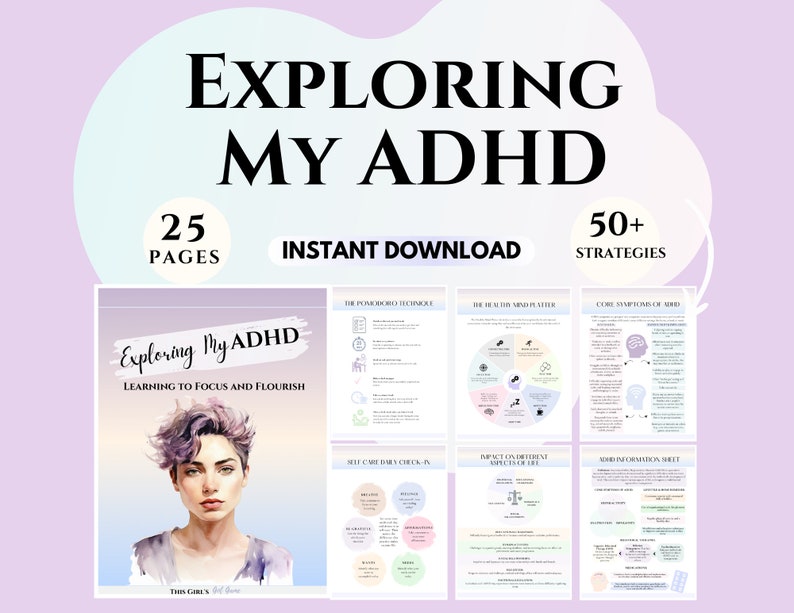 ADHD Therapy Workbook ADHD Worksheets Coping Strategies Stress ...