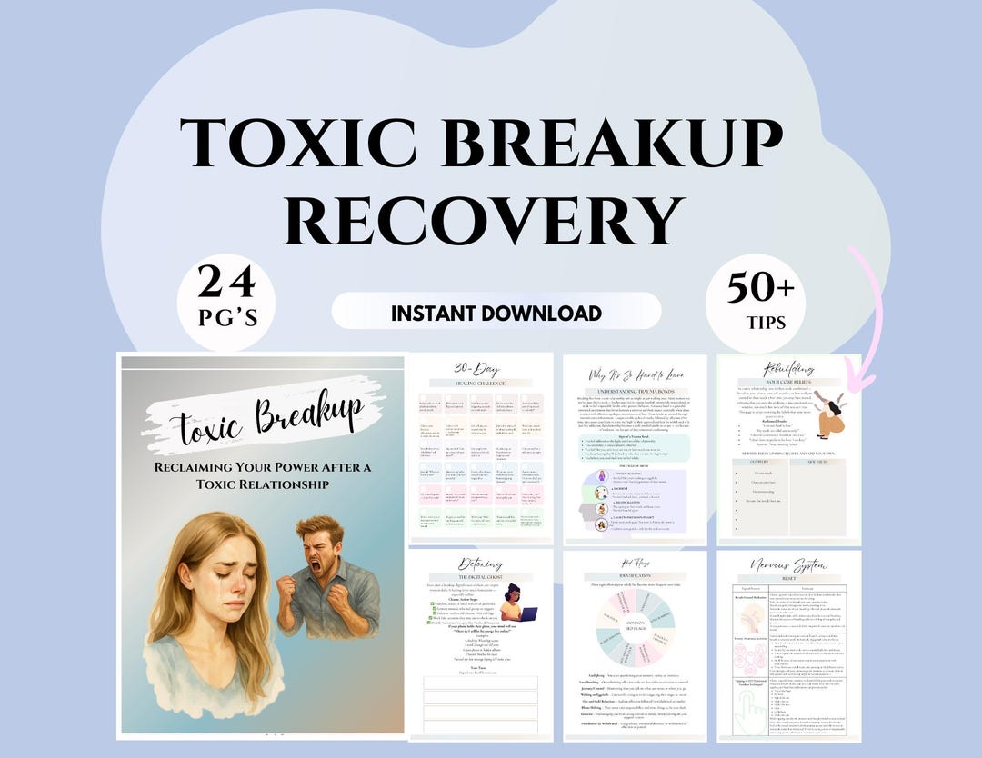 Breakup Recovery Worksheets Toxic Relationship Trauma Therapy Worksheet ...