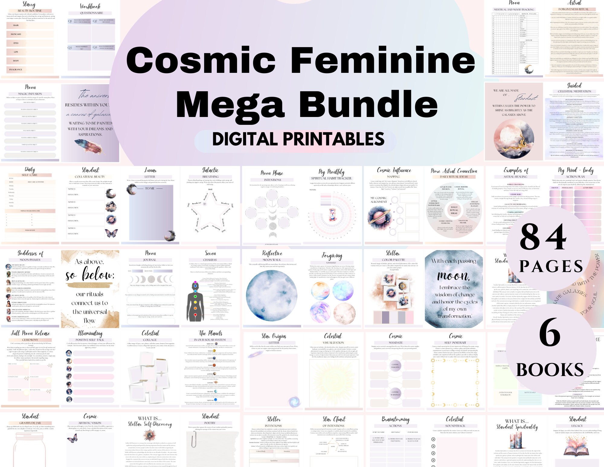 Cosmic Feminine Worksheet Bundle Celestial Self-discovery - Etsy