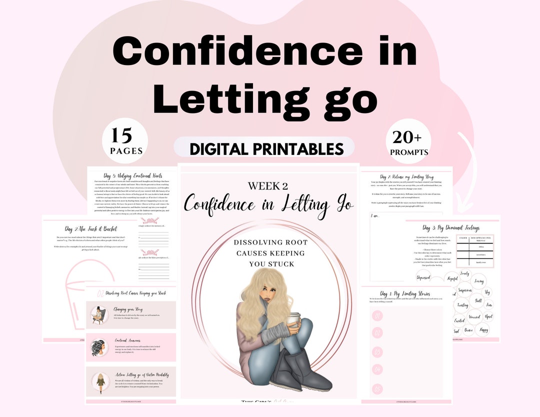 Letting Go Worksheets Confidence Guide Self-help Therapy Tools Mental ...