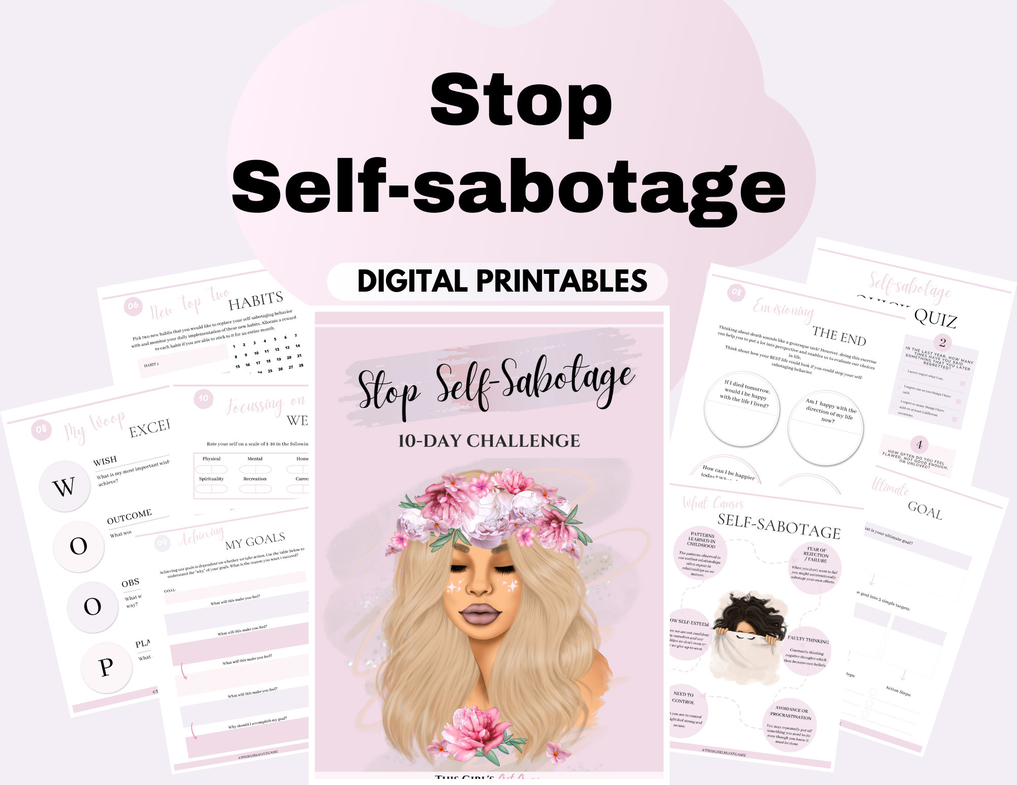 Stop Self Sabotage Workbook Imposter Syndrome Worksheets Self Love ...