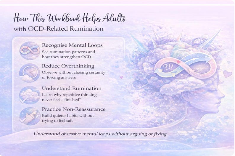 OCD Rumination Workbook Calm Guide for Overthinking & Mental Loops OCD ...