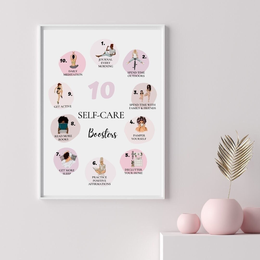 Self-care Booster Poster / Therapy Office Decor / School Counselor ...