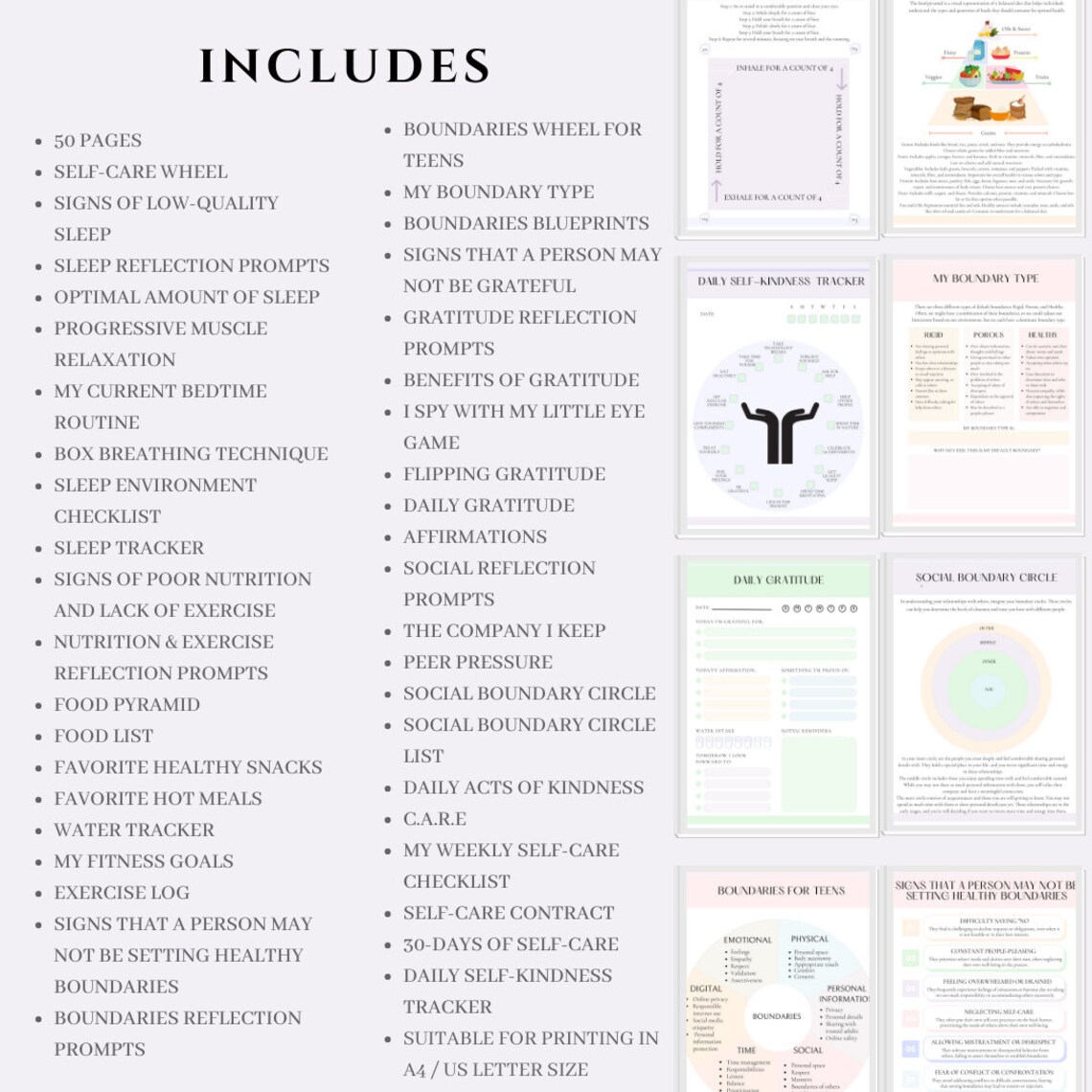 Teen Self Care Journal Youth Wellness Journal Confidence Worksheet Kids ...