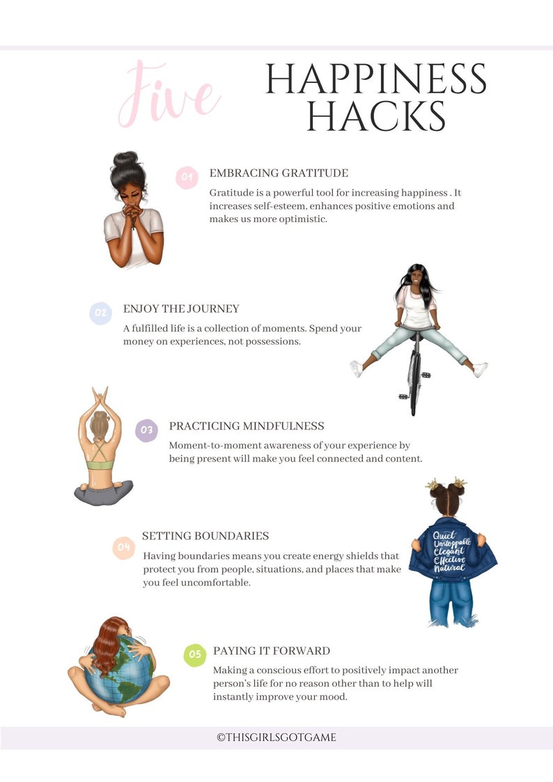 Happiness Hacks / Positive Psychology / Therapy / Wellbeing - Etsy