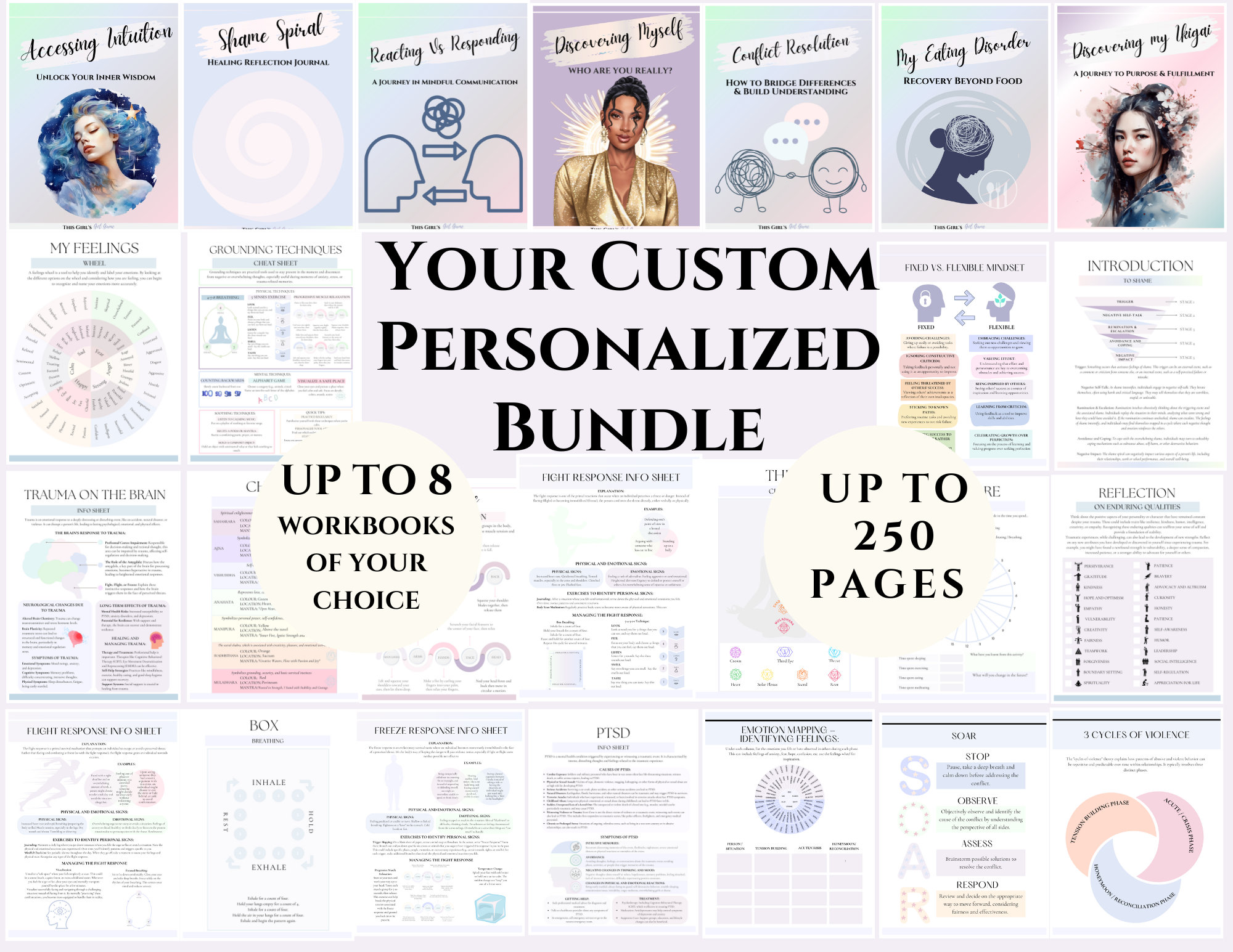 Custom Therapy Worksheet Bundle of Books Counselor Resources ...