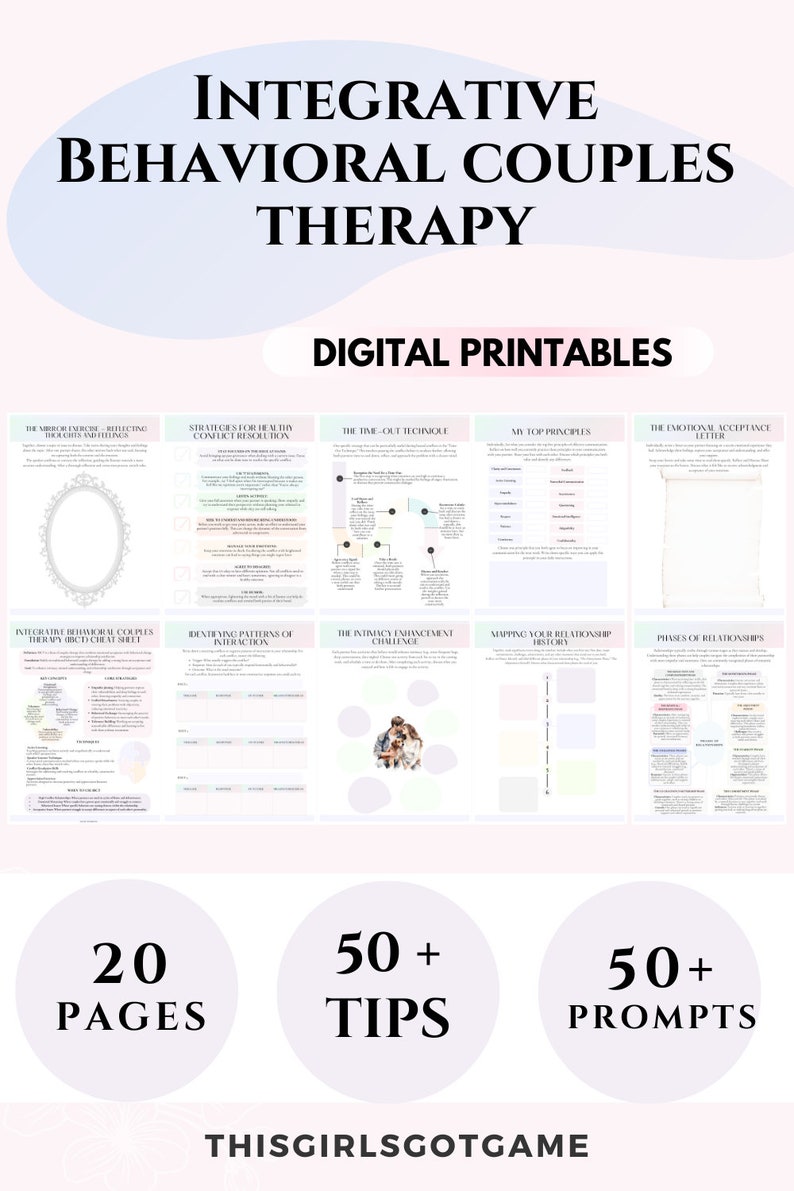 IBCT Couples Therapy Worksheets Relationship Conflict Resolution ...