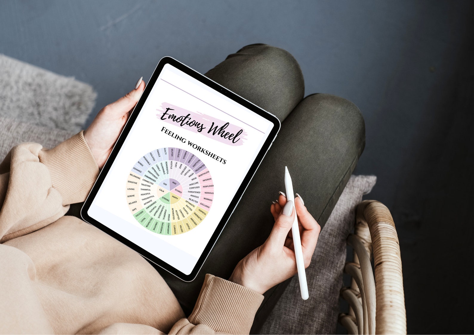 Emotions Wheel Feelings Wheel Mental Health Help Printables Emotion ...