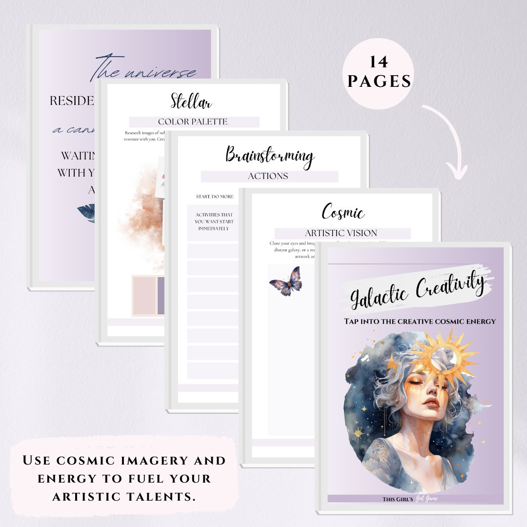 Cosmic Feminine Worksheet Bundle Celestial Self-discovery Journals ...