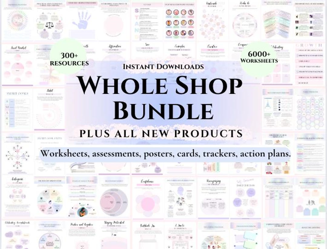 Whole Shop Bundle Mental Health Worksheets Therapy Resources Counselor ...