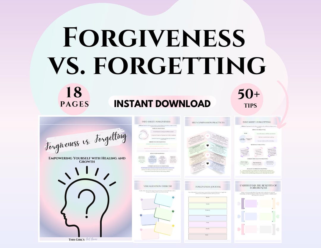 Forgiveness Worksheets Emotional Healing Journal Self Help Therapy ...