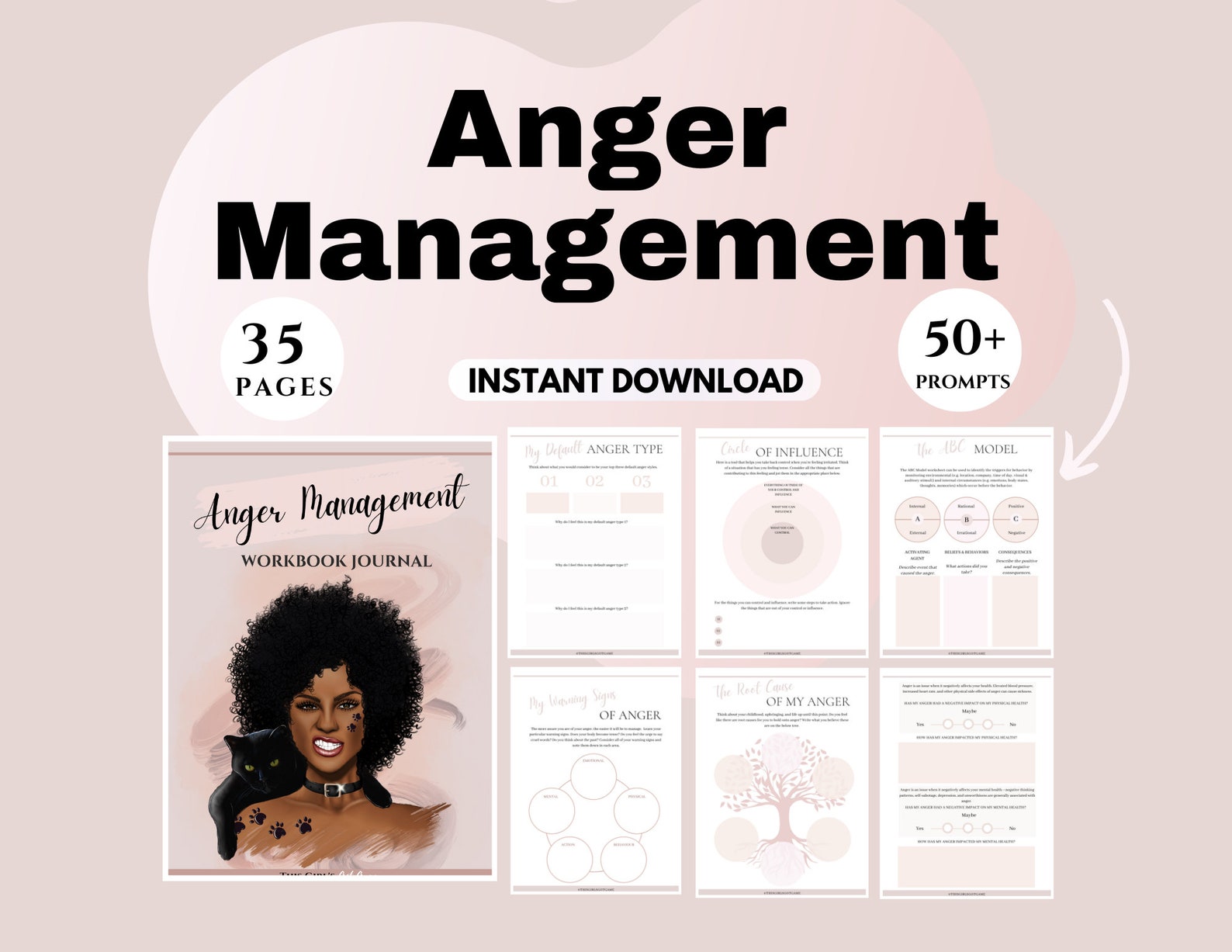 Anger Management Workbook Anger Worksheets CBT Anger Therapy Anger ...