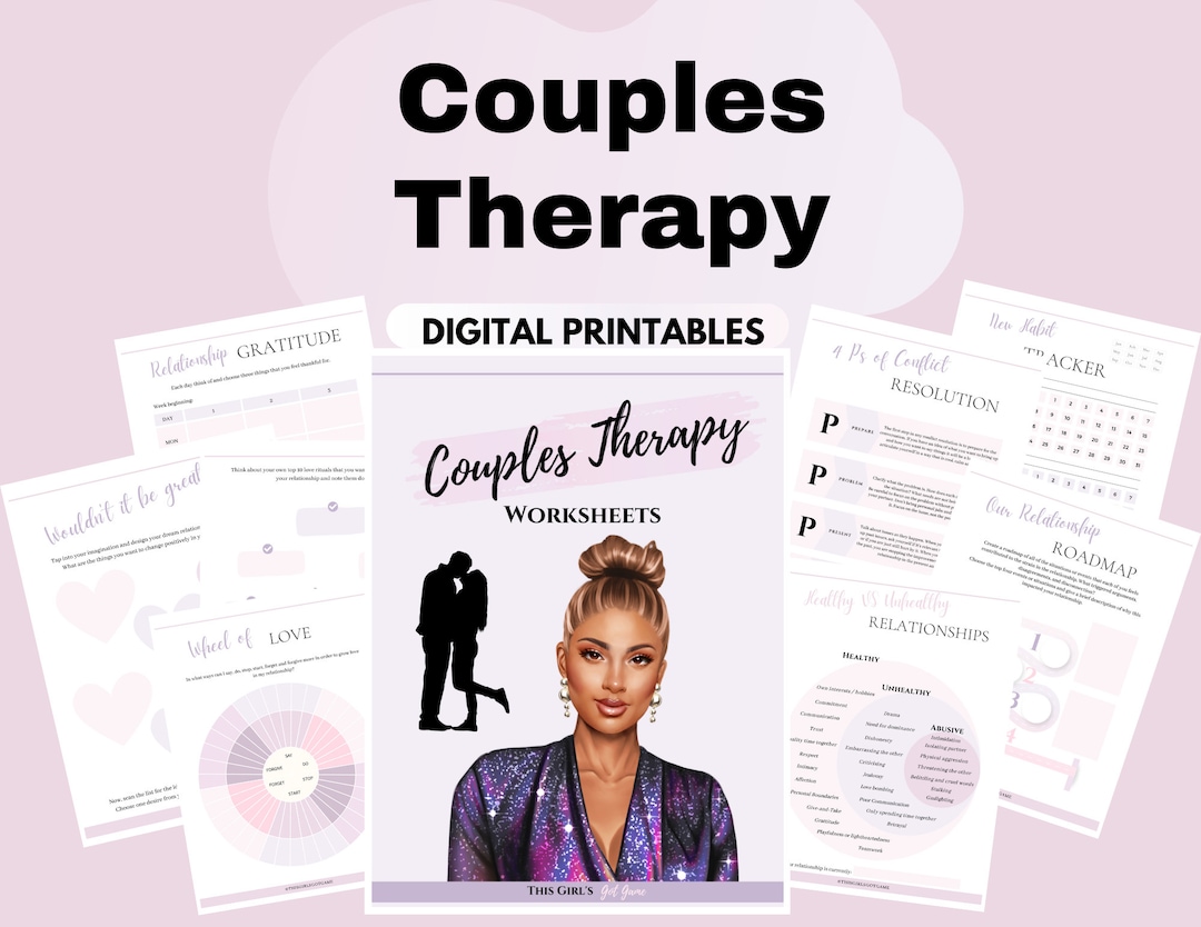 Couples Therapy Worksheets Relationship Communication Workbook Happy ...
