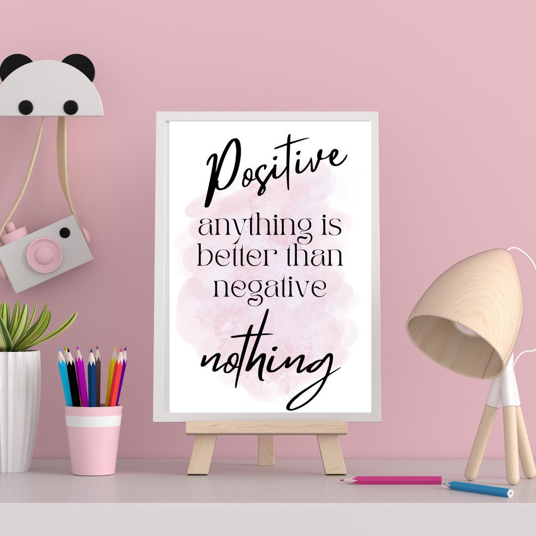 Wall Art Positive Poster Girly Wall Decor Pink Inspirational Poster ...