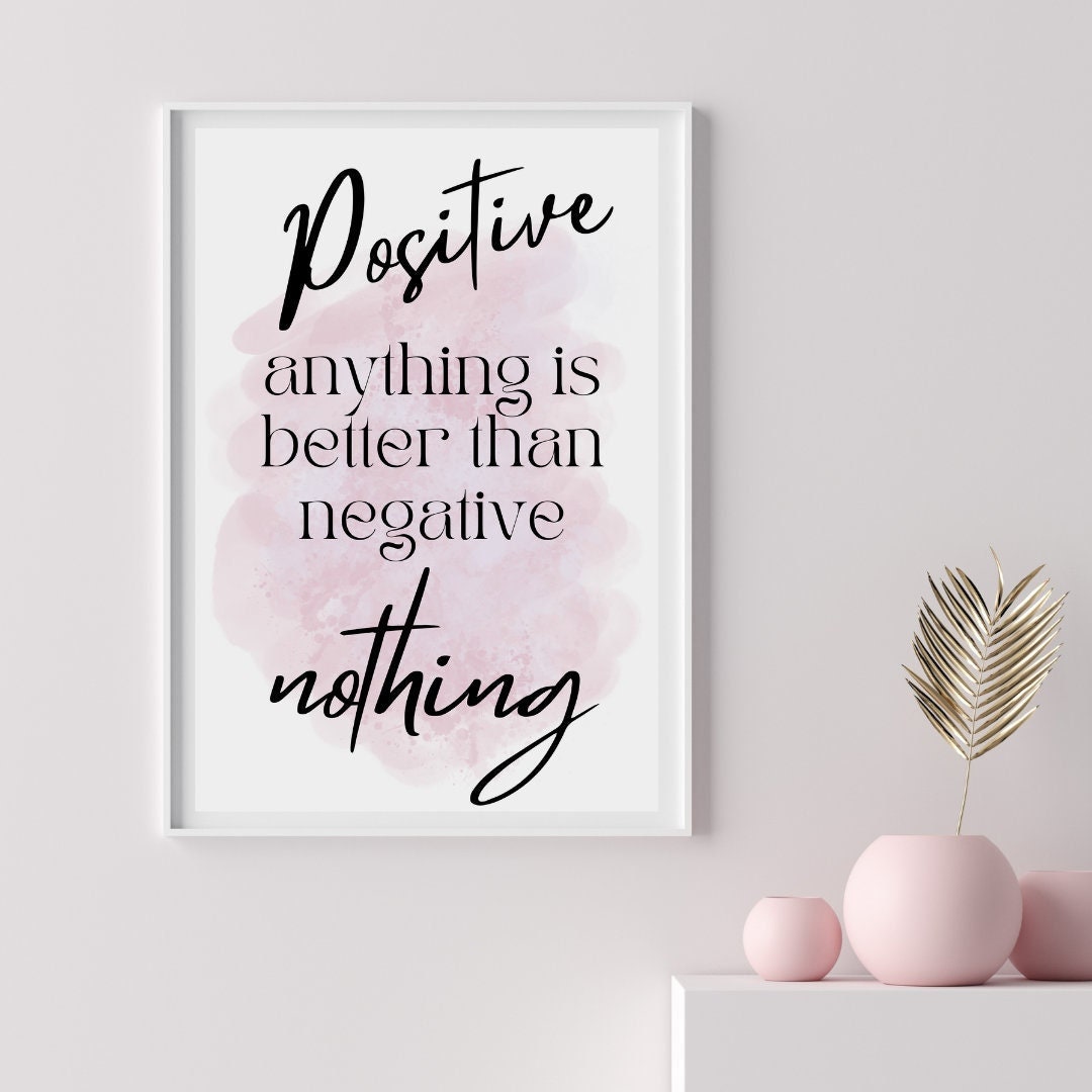 Wall Art Positive Poster Girly Wall Decor Pink Inspirational Poster ...