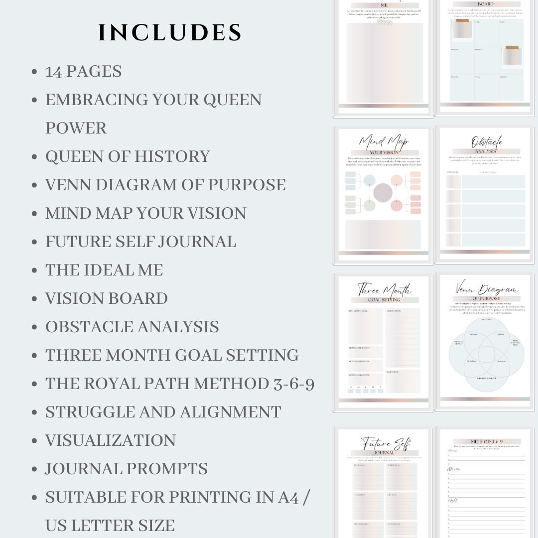 Vision Journal Goal-setting Planner Personal Growth Workbook Self ...