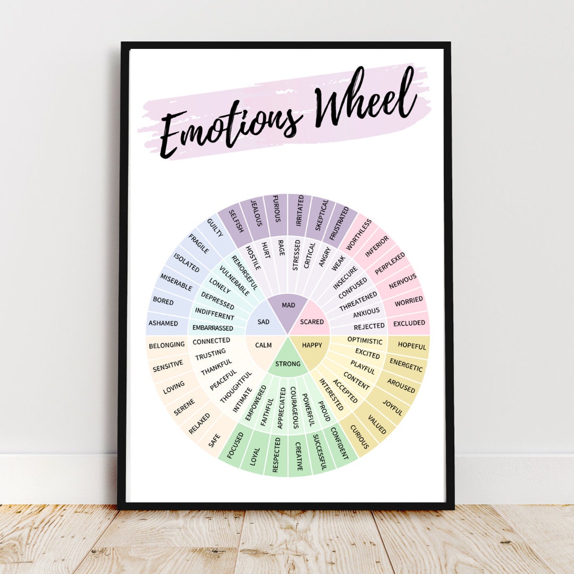 Emotions Wheel Poster / Feelings Wheel / Emotion Wheel / Printable ...