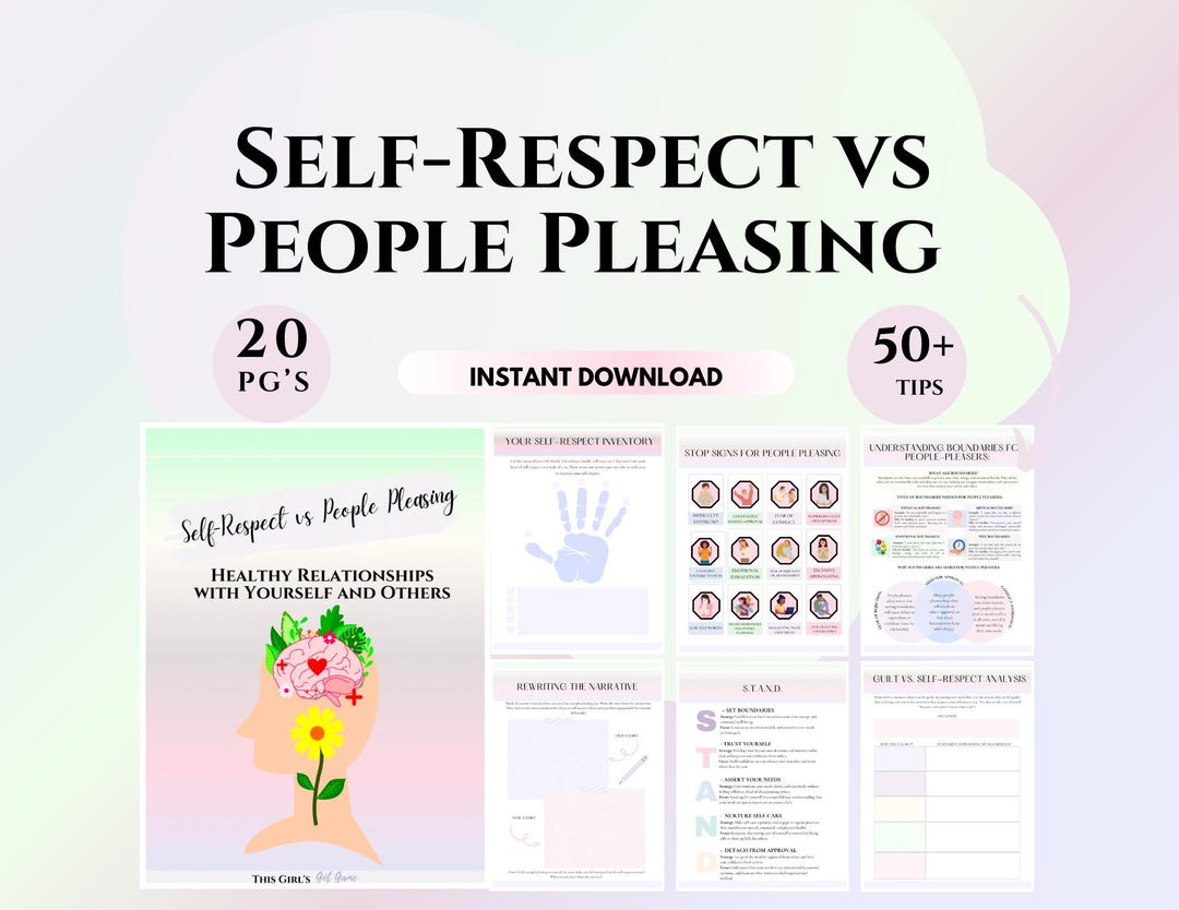 People Pleasing Therapy Worksheets Building Self-esteem Therapy Tools ...