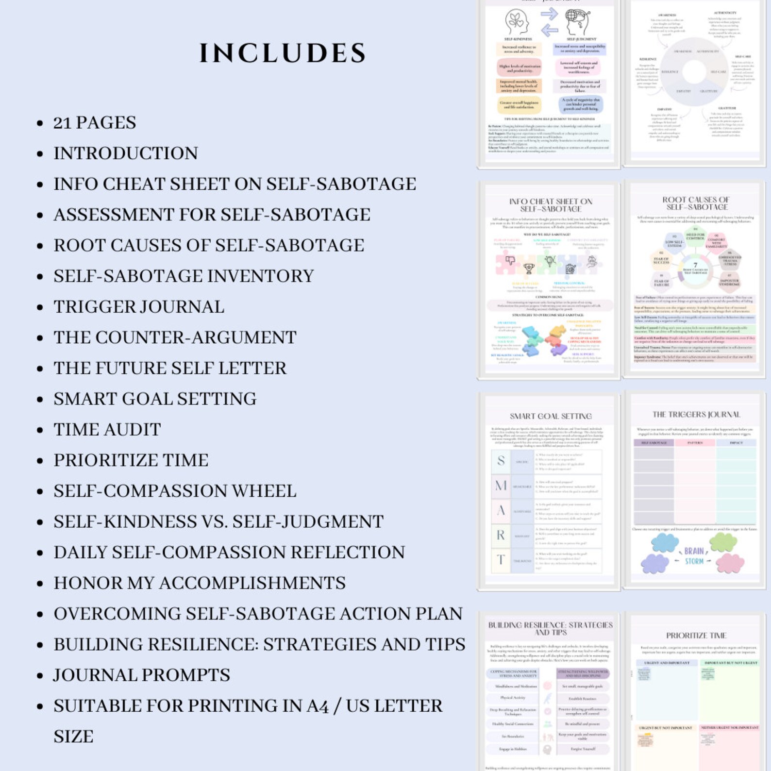 Self-sabotage Therapy Worksheets Acceptance and Commitment Therapy ...
