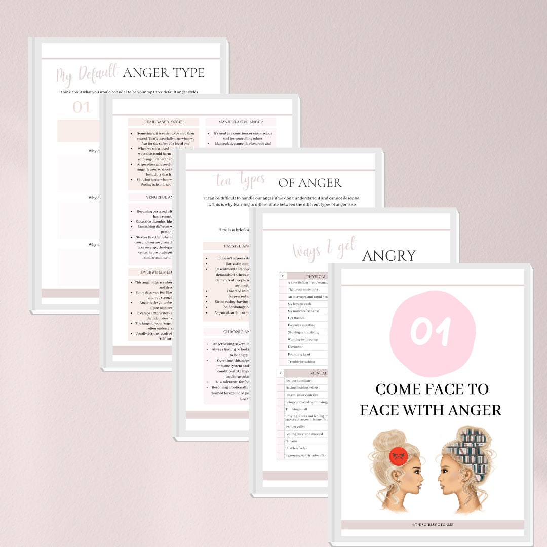 Anger Management Workbook Anger Worksheets CBT Anger Therapy Anger ...