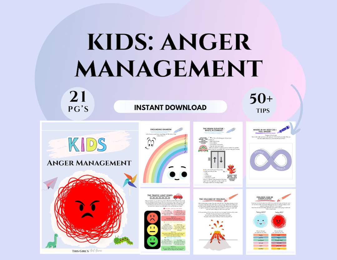 Anger Management Kids Worksheets Coping Skills for Children Therapy ...
