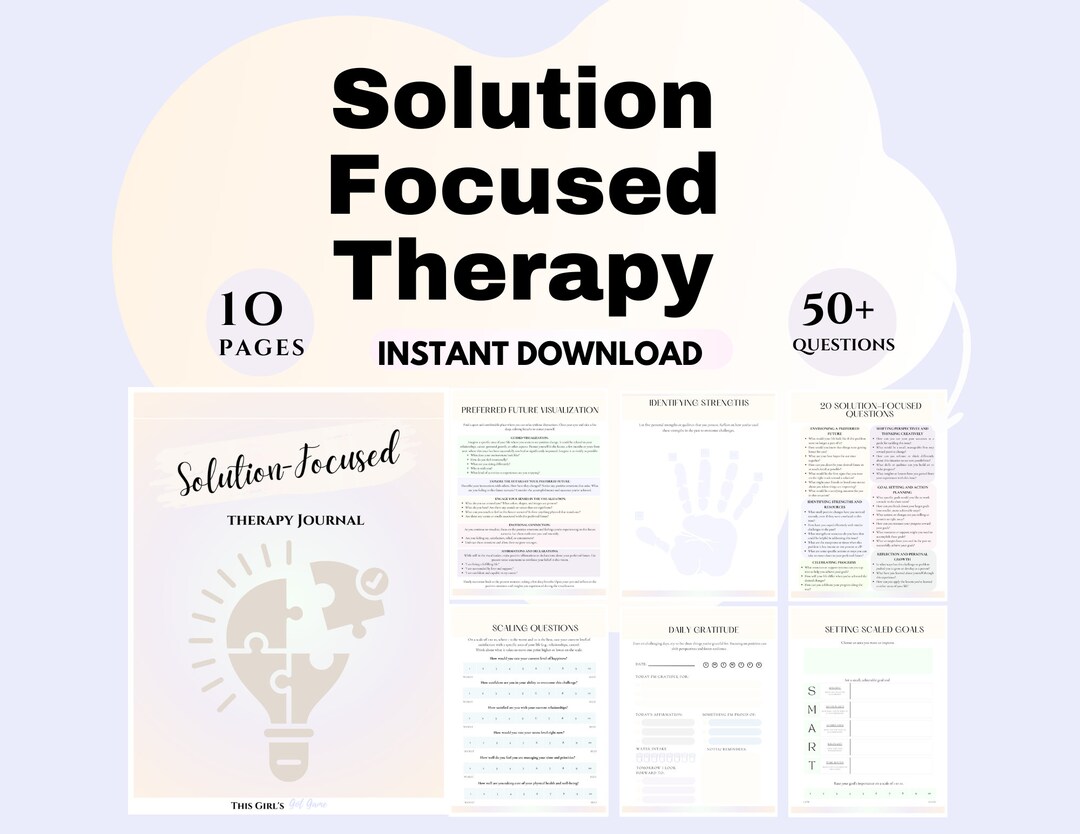 Solution-focused Printables SFBT Cheat Sheet Therapist Questions Client ...