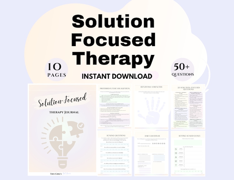 Solution-focused Printables SFBT Cheat Sheet Therapist Questions Client ...