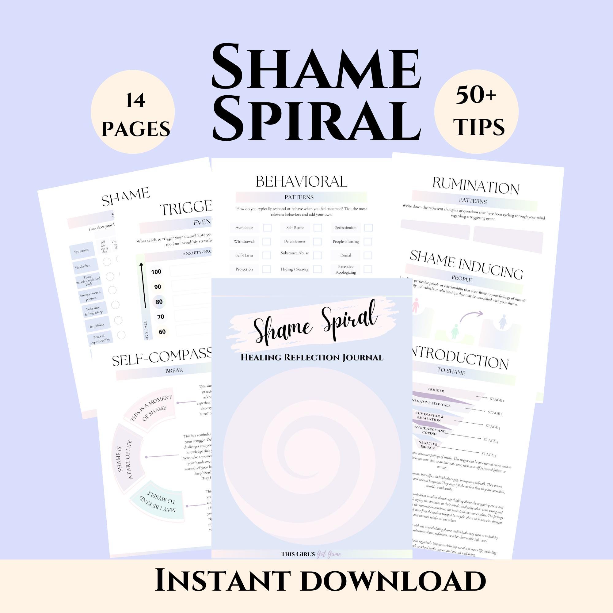 Shame Spiral Acceptance and Commitment Therapy Journal Emotional ...