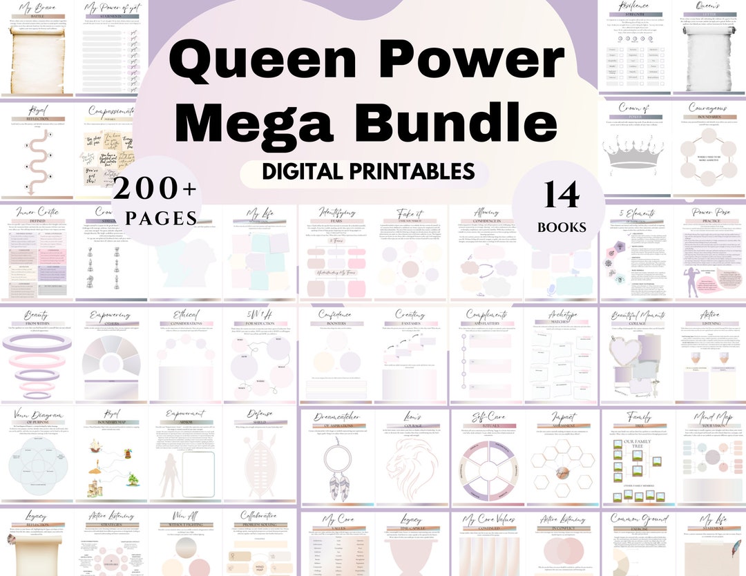 Queen Empowerment Women Self-improvement Worksheet Bundle Personal ...