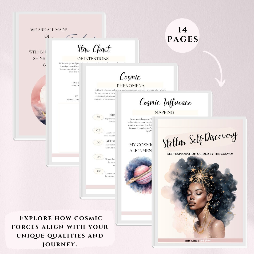 Cosmic Feminine Worksheet Bundle Celestial Self-discovery Journals ...