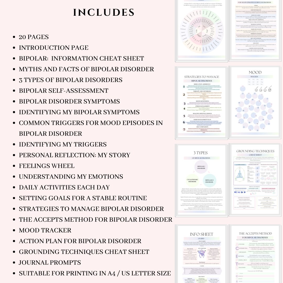 Bipolar Disorder Therapy Worksheets Bipolar Management Coping Skills ...