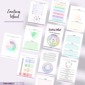 Emotions Wheel Feelings Wheel Mental Health Help Printables Emotion ...