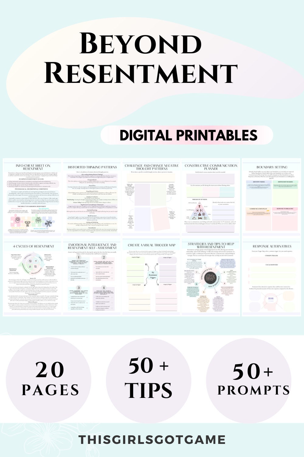 Resentment Cycle Therapy Worksheets Conflict Resolution Workbook Family ...