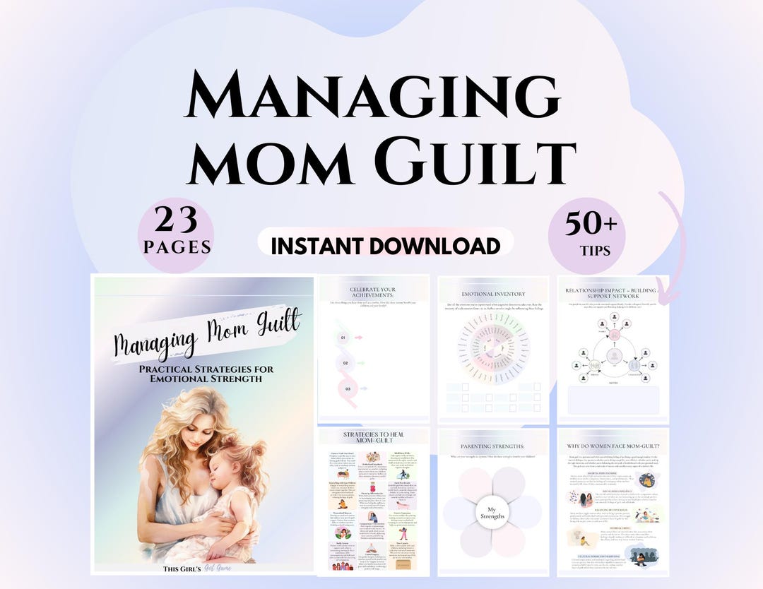 Mom Guilt Worksheets Shame Coping Skills Self-esteem Journal Emotional ...